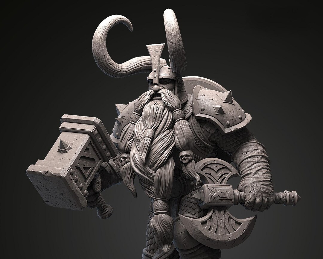 Muradin Bronzebeard Figurine - World of Warcraft - Unpainted - High ...