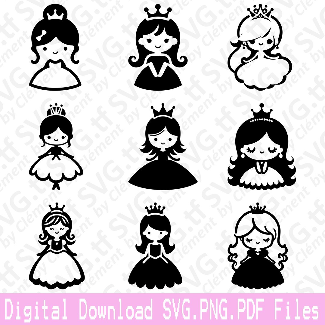 Cute Princess. SVG PNG PDF Files. Prince King Queen Baby Shower ...