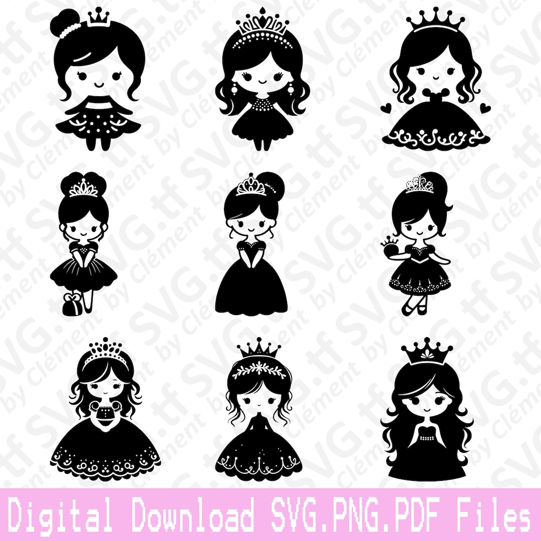 Cute Princess. SVG PNG PDF Files. Prince King Queen Baby Shower ...