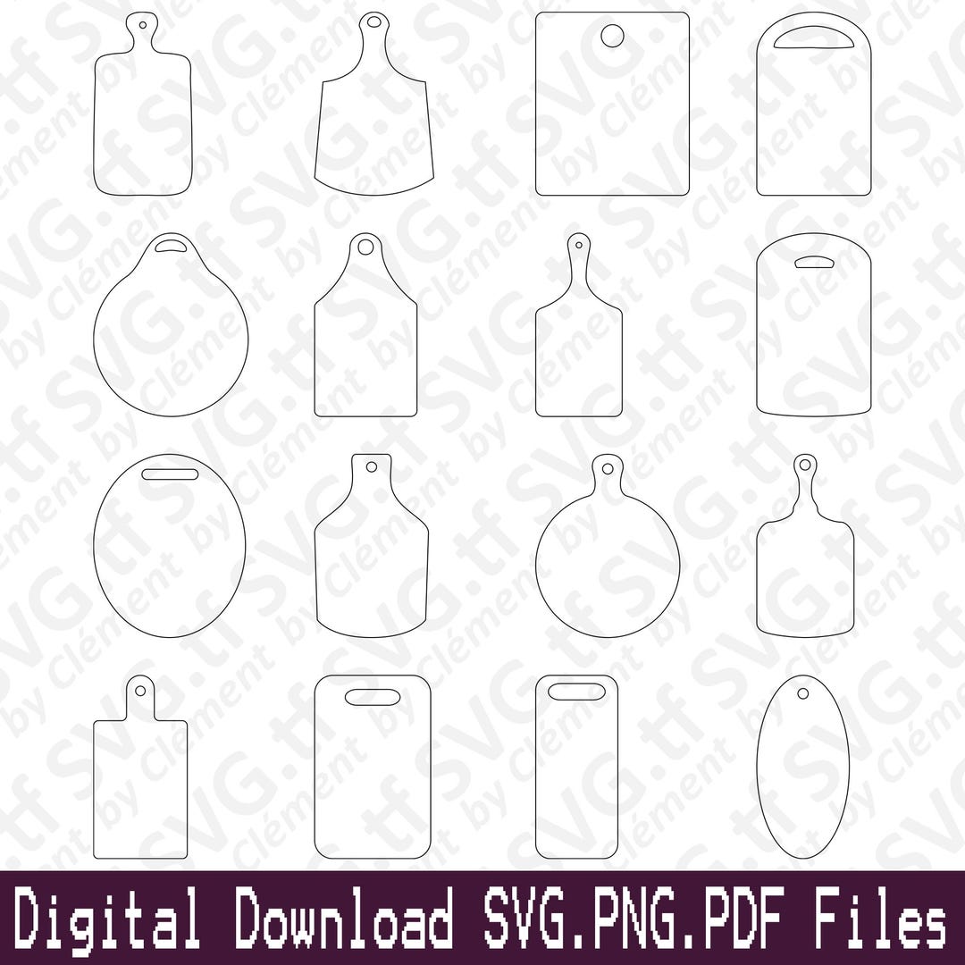 Cutting Board. Outline. SVG PNG PDF Files. Aperitif Food Wine Cheese ...