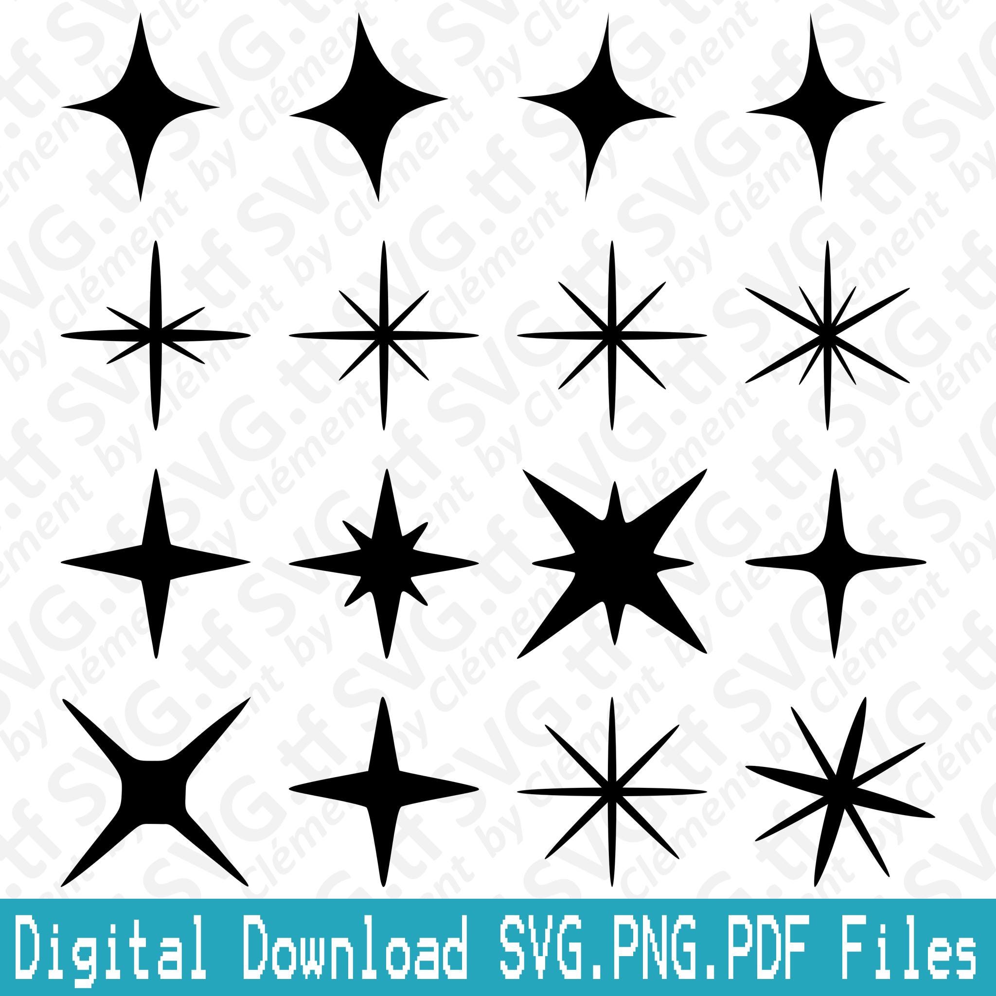 Sparkling Star. SVG PNG PDF Files. Bright Twinkle Sparkle Vector ...