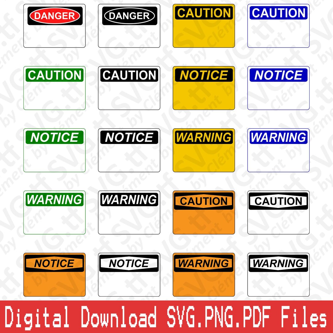 Blank Danger Caution Notice Warning Sign. Layered by Color. SVG PNG PDF ...