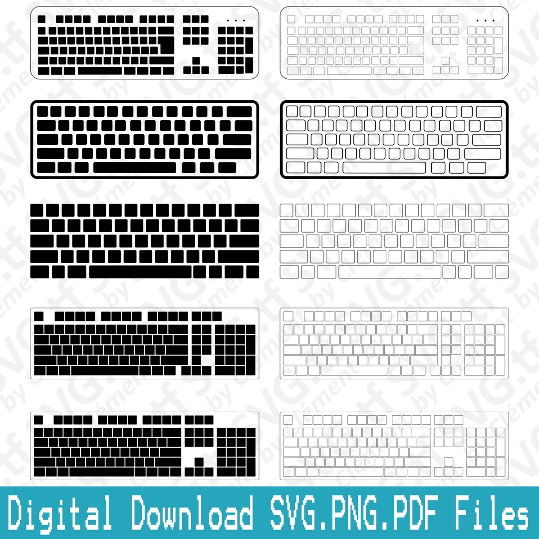 Computer Keyboard. SVG PNG PDF Files. Blank Laptop Desktop Pc Mouse ...