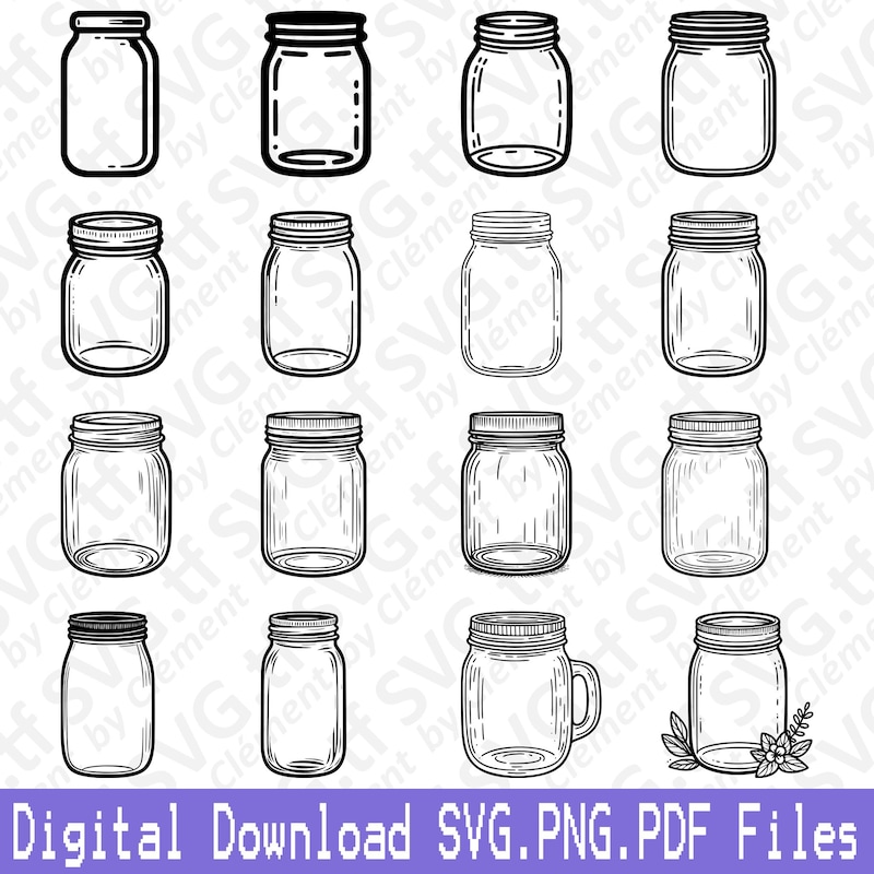 Canning Jar Laser Svg - Etsy