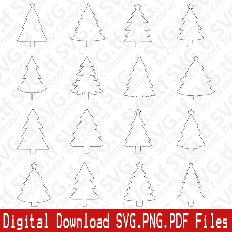 Snow Tree Clip Art - Etsy