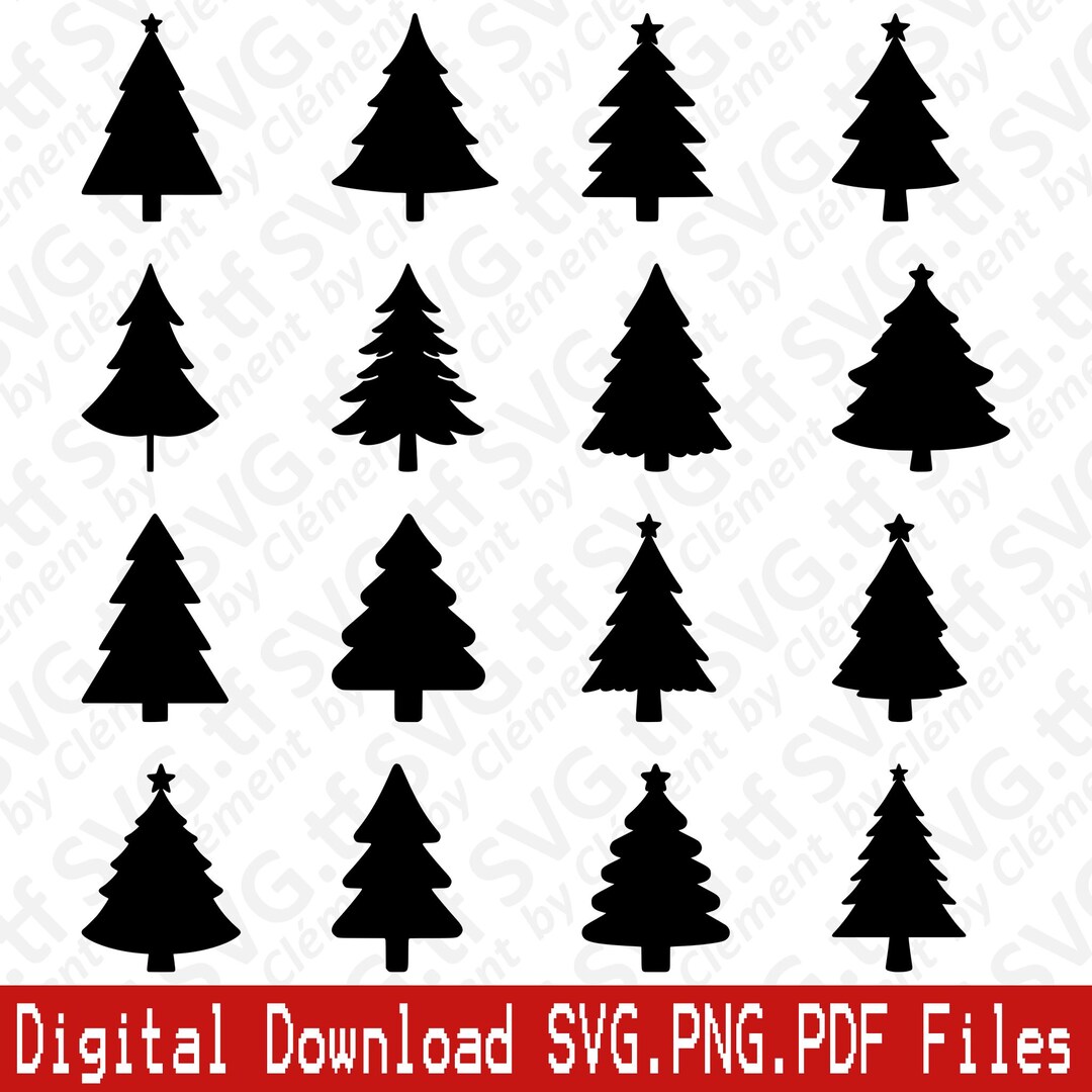 Christmas Tree. SVG PNG PDF Files. Fir Spruce Pine Winter Snow Gift ...
