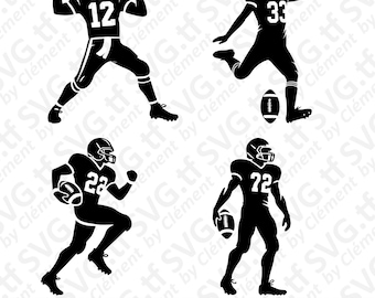 Football Player. SVG PNG PDF Files. Quaterback Kicker Center Sport ...