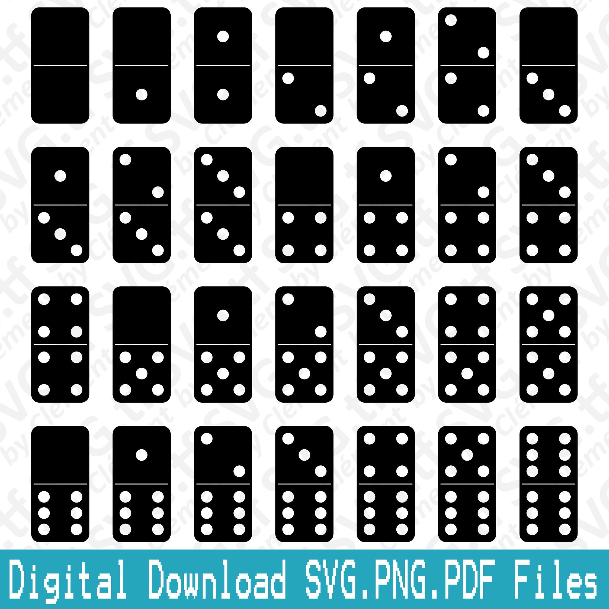 Dominoes. SVG PNG PDF Files. Double Six Gaming Game Vector Clipart ...