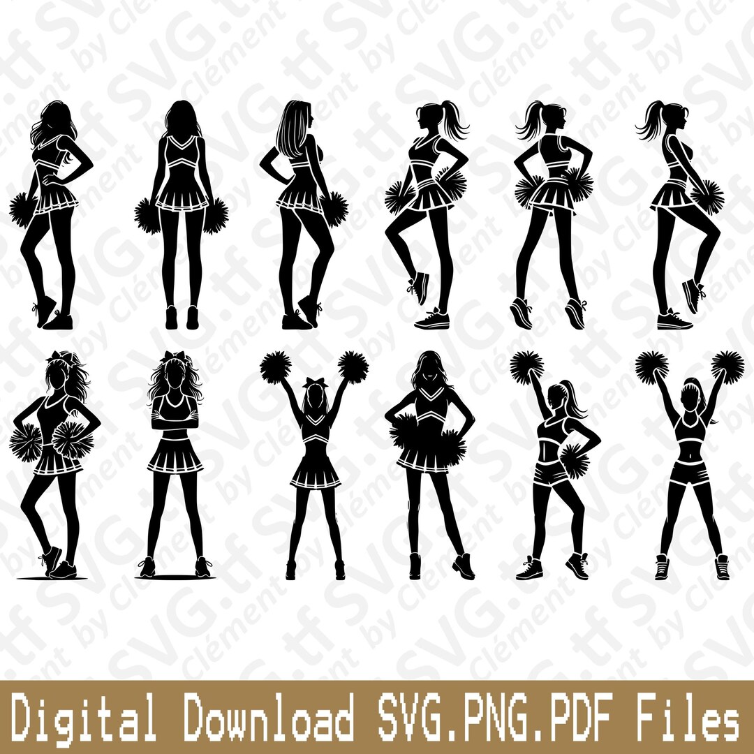Cheerleader. SVG PNG PDF Files. Sport Football Basketball High School ...