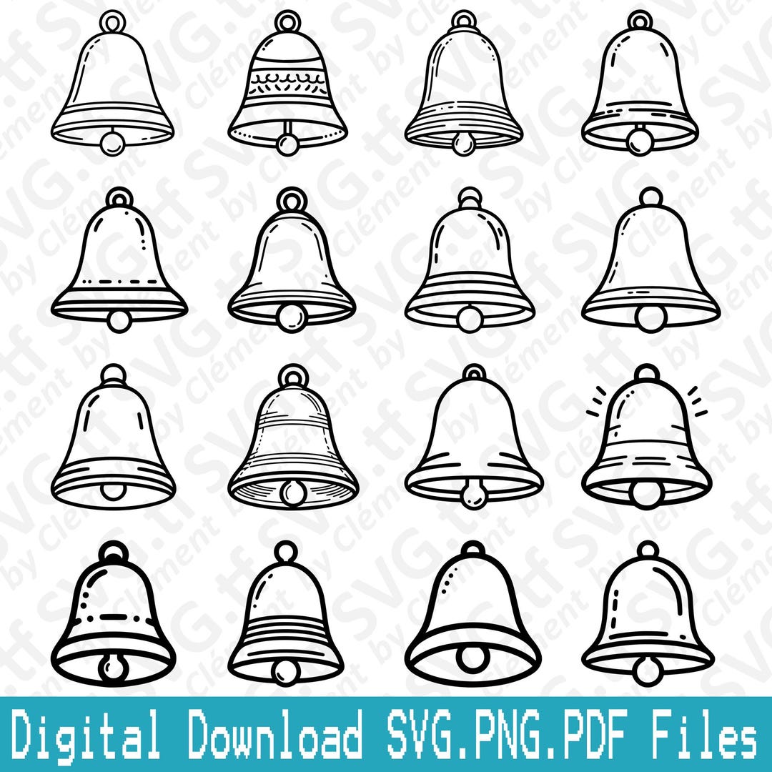 Bell. SVG PNG PDF Files. Church Temple Christmas Simple Vector Clipart ...