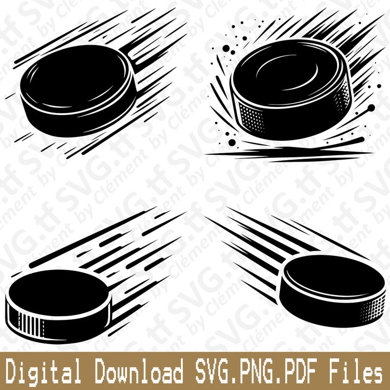 Flying Hockey Puck. SVG PNG PDF Files. Ice Rink Sport Player Male ...