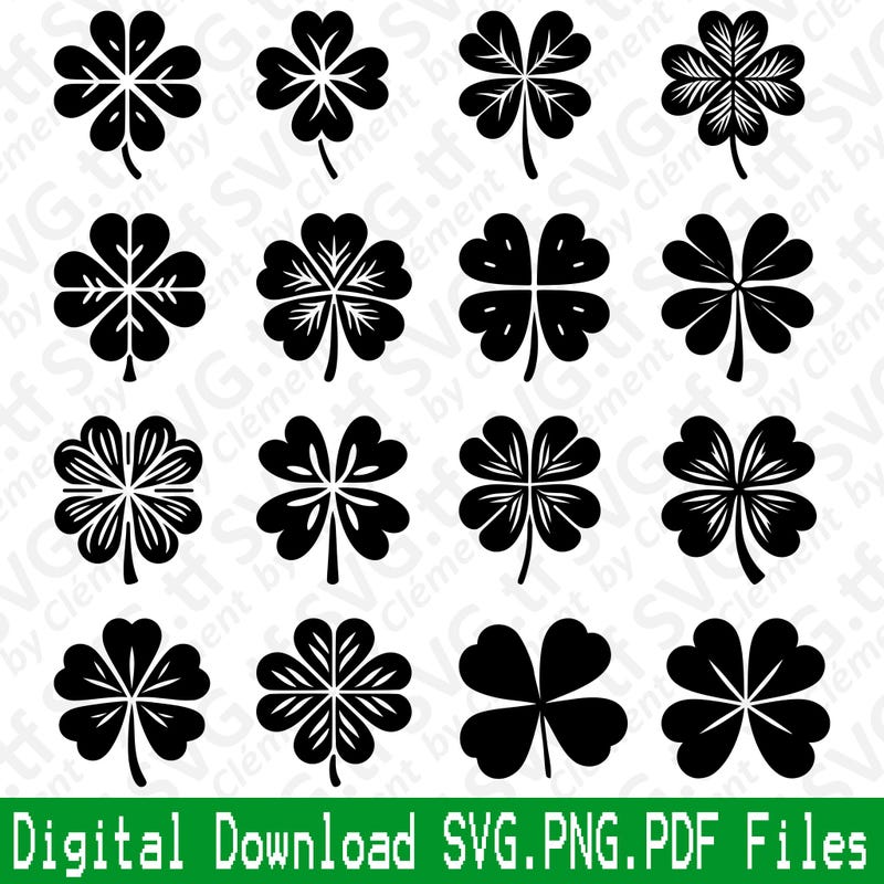 Svg Image Four Leaf Clover - Etsy