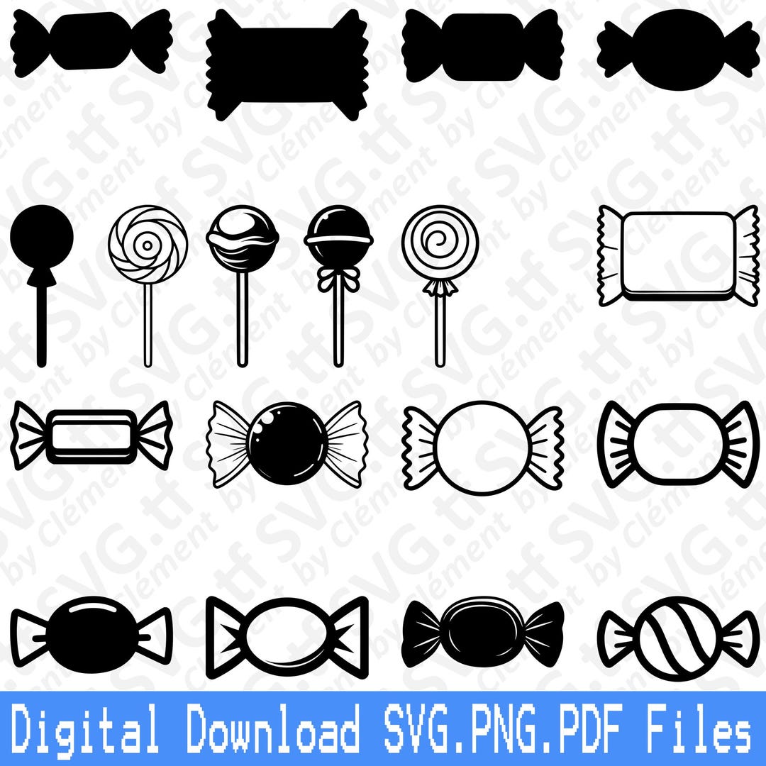 Candy. SVG PNG PDF Files. Sweet Lollipop Kid Food Birthday Vector ...
