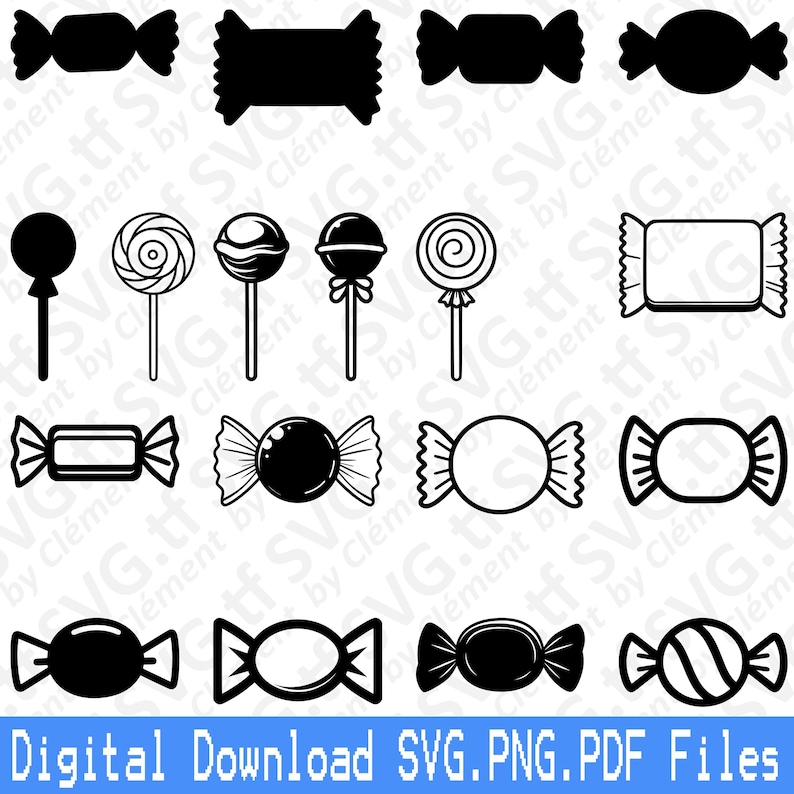 Candy. SVG PNG PDF Files. Sweet Lollipop Kid Food Birthday Vector ...