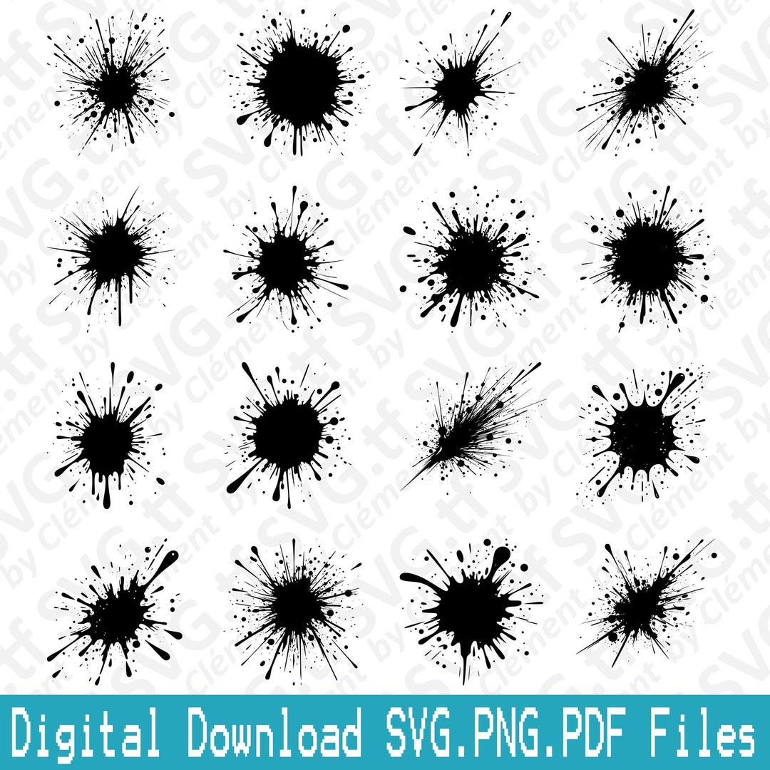 Paint Splatter. SVG PNG PDF Files. Painting Ink Paint Brush Vector ...