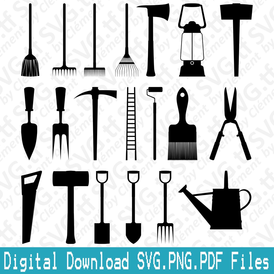 Tool. SVG PNG PDF Files. Garden Carpentry Paint Ladder Hobby Contractor ...