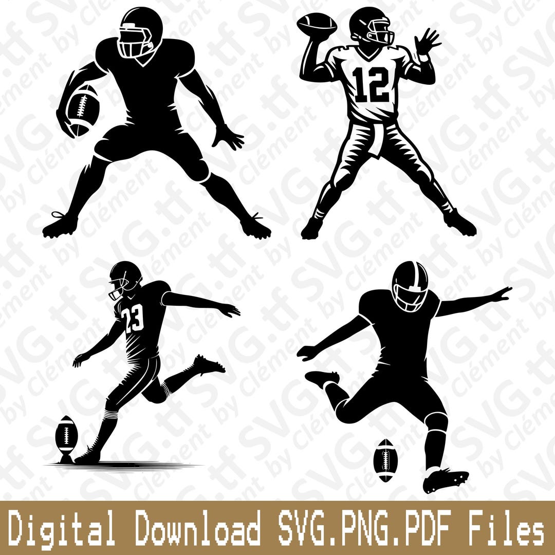 Football Player. SVG PNG PDF Files. Quaterback Kicker Center Sport ...