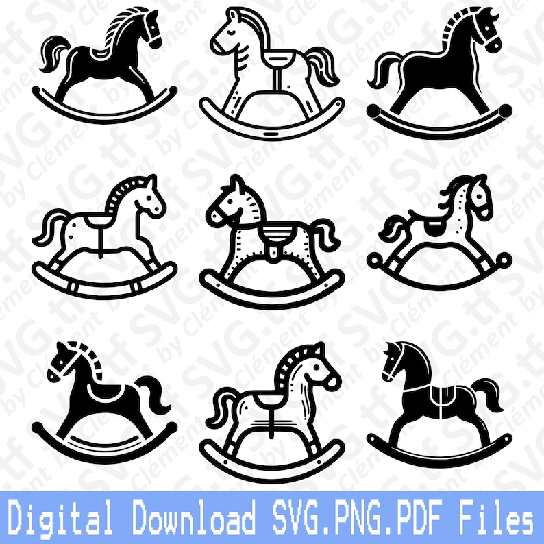 Rocking Horse. SVG PNG PDF Files. Toy Baby Kid Girl Boy Gift Vector ...