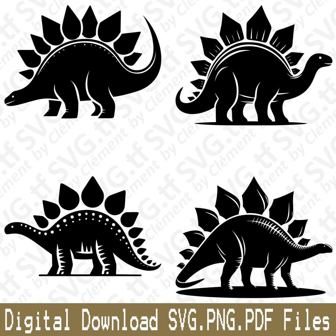 Stegosaurus. SVG PNG PDF Files. Wild Animal Dinosaur Nature Jurassic T ...