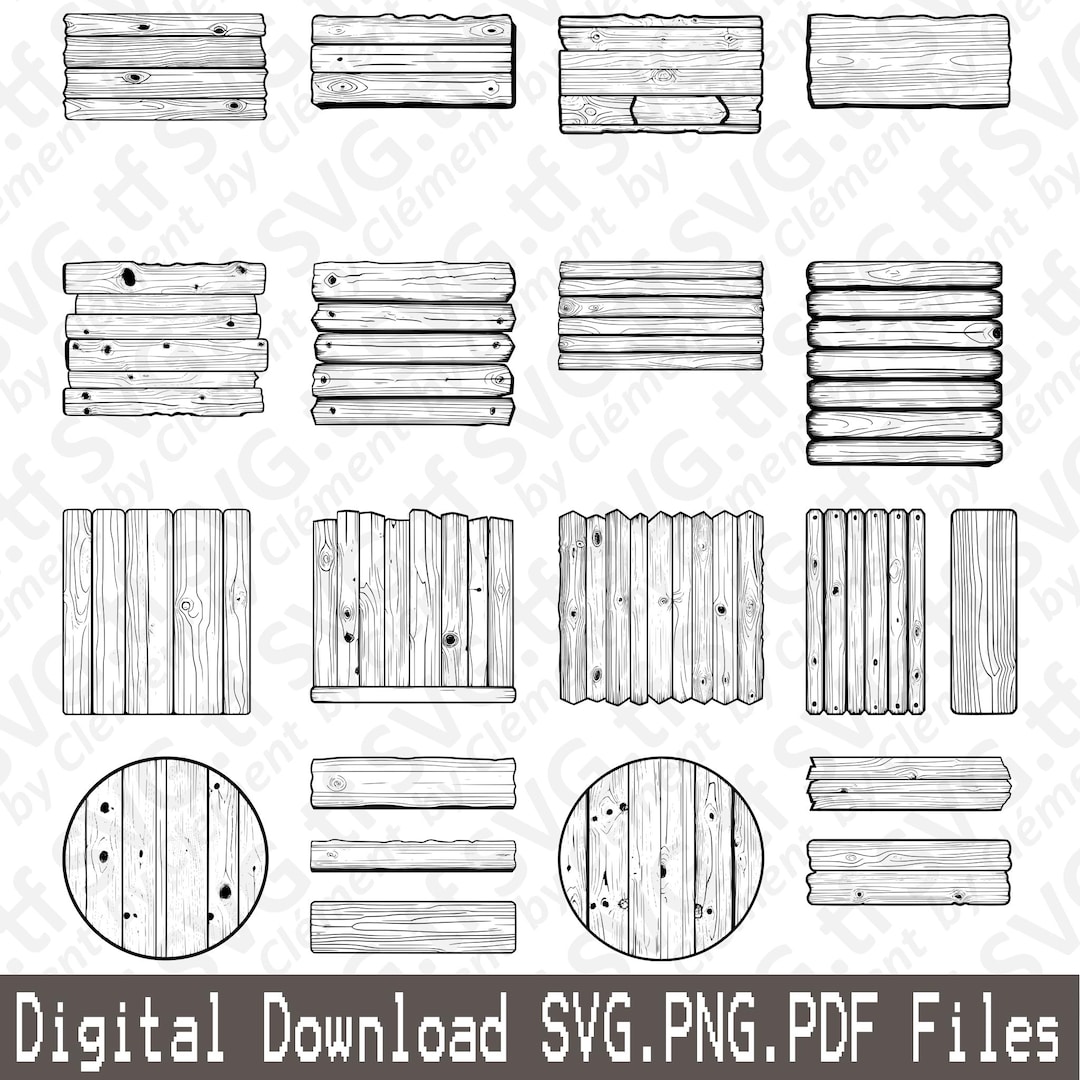Wood Plank. SVG PNG PDF Files. Board Fence Sign Outdoor Garden Vector ...