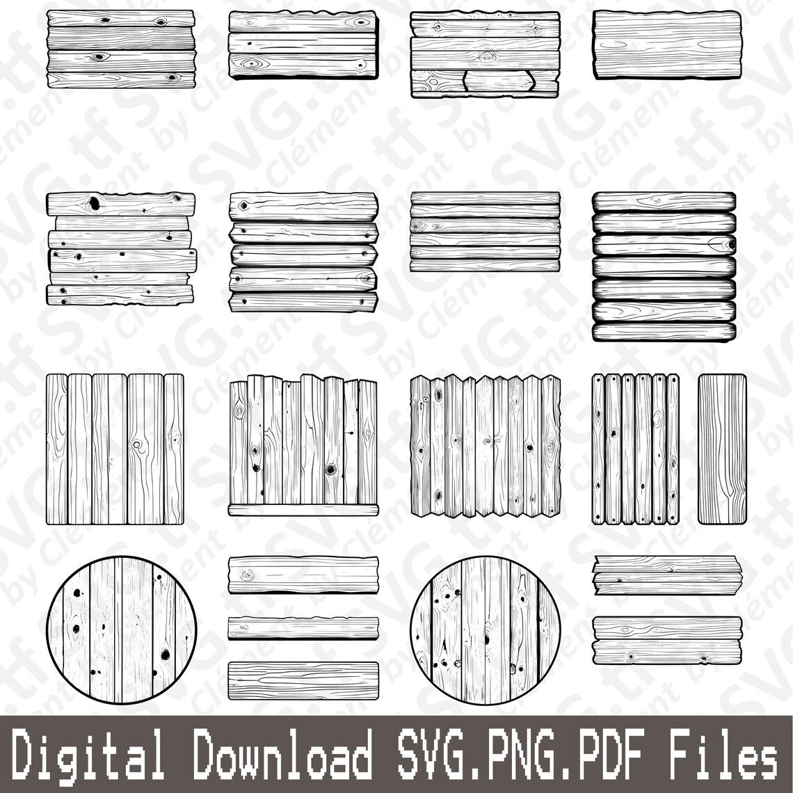 Wood Plank. SVG PNG PDF Files. Board Fence Sign Outdoor Garden Vector ...