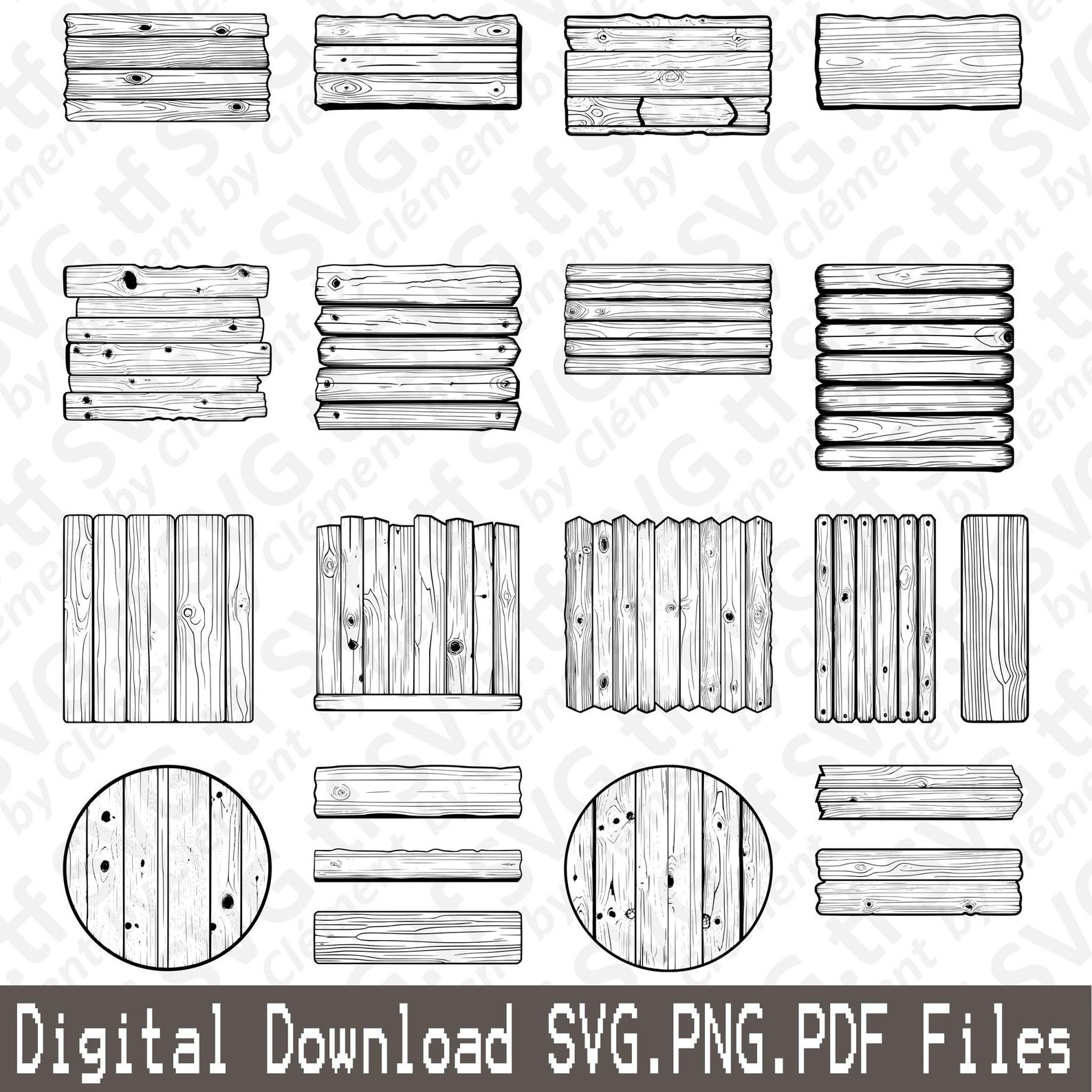 Wood Plank. SVG PNG PDF Files. Board Fence Sign Outdoor Garden Vector ...
