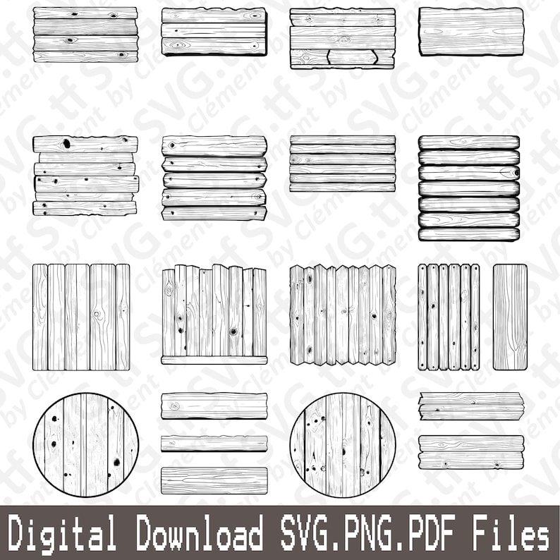 Wood Plank. SVG PNG PDF Files. Board Fence Sign Outdoor Garden Vector ...