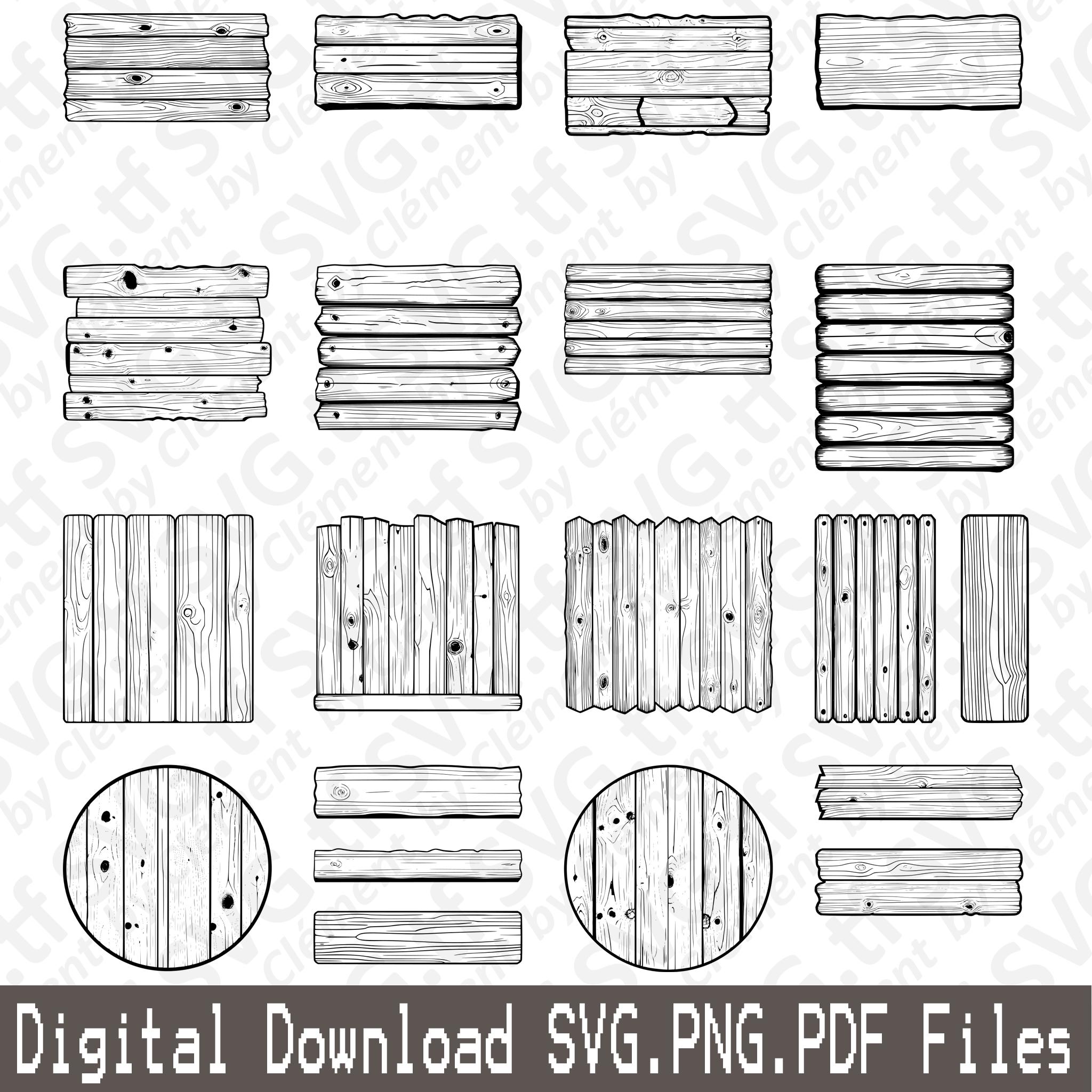 Wood Plank. SVG PNG PDF Files. Board Fence Sign Outdoor Garden Vector ...