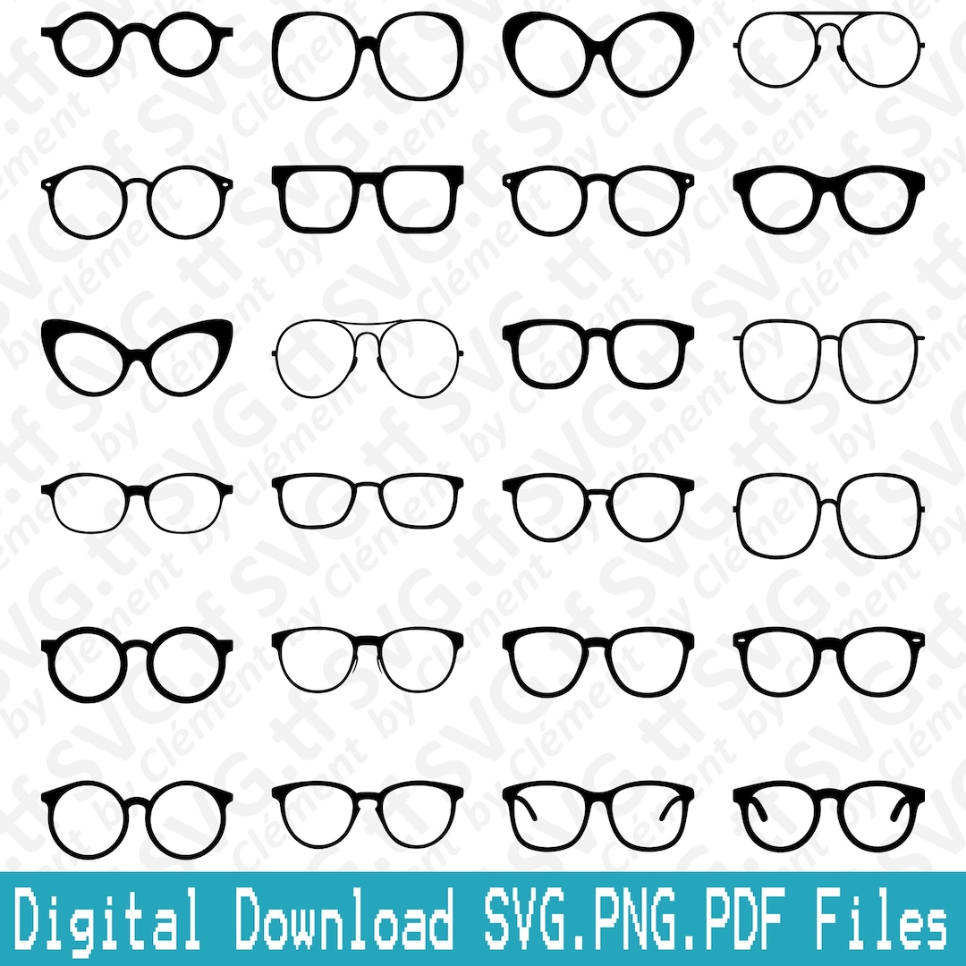 Eyeglasses. SVG PNG PDF Files. Eyewear Sunglasses Shape Optician Vector ...