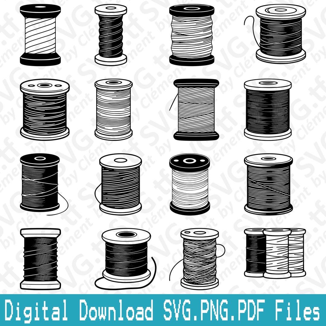 Spool of Thread. SVG PNG PDF Files. Simple Sewing Machine Tailor Craft ...