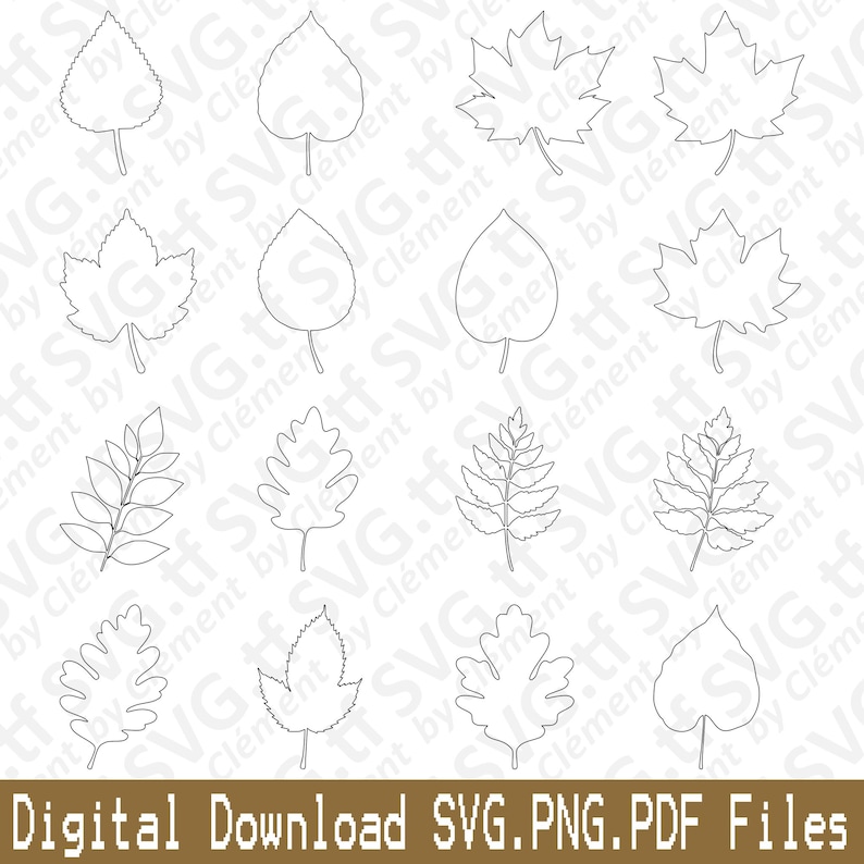 Tree Leaf. SVG PNG PDF Files. Leaves Fall Autumn Halloween Vector ...