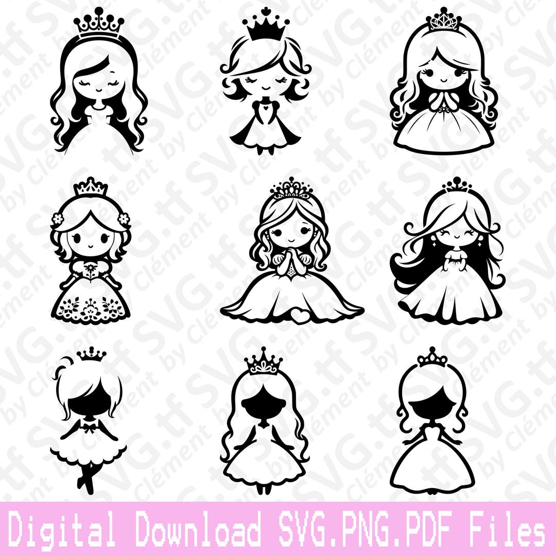 Cute Princess. SVG PNG PDF Files. Prince King Queen Baby Shower ...