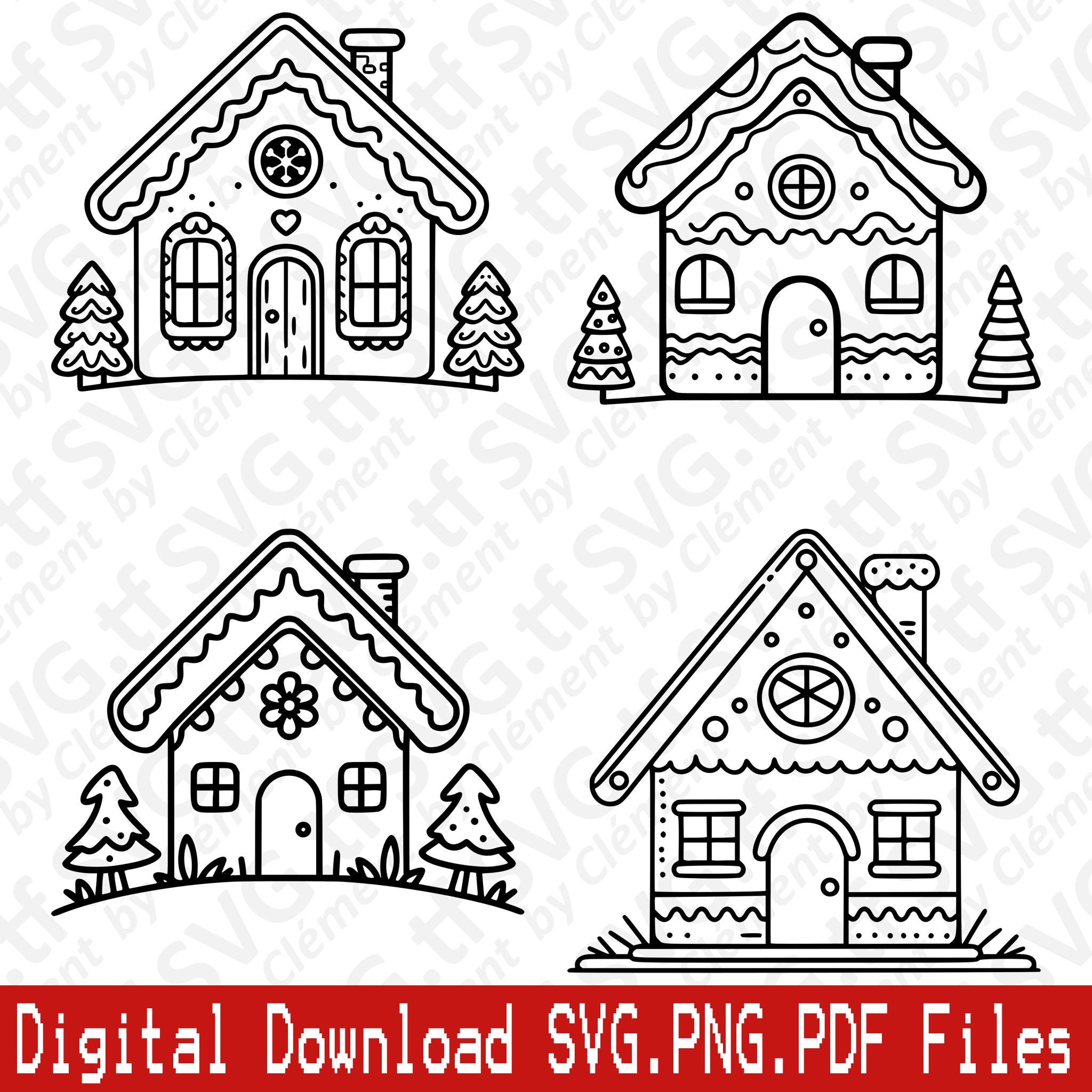 Gingerbread House. SVG PNG PDF Files. Christmas Kitchen Winter Vector ...