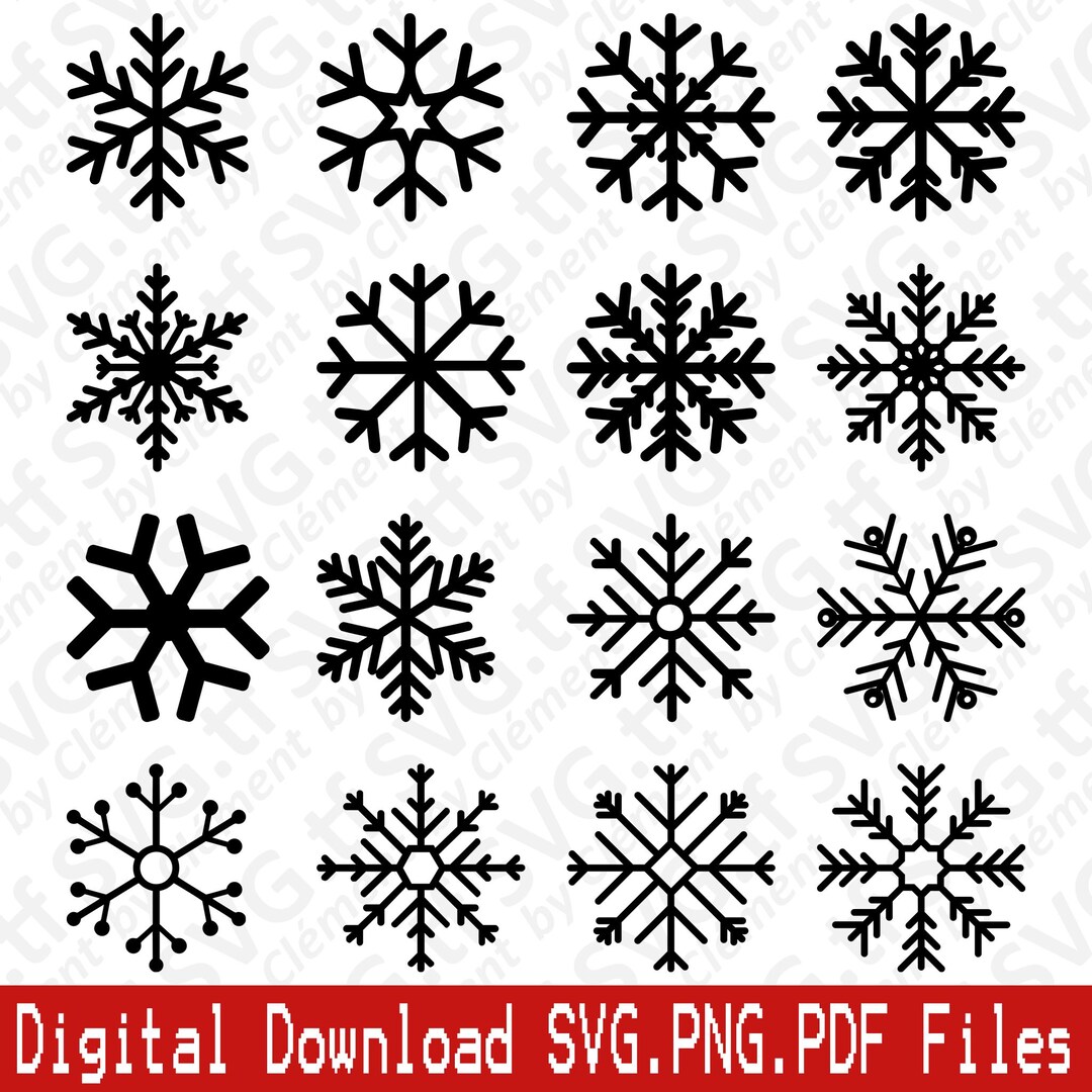 Snowflake. SVG PNG PDF Files. Winter Snow Christmas Gift Vector Clipart ...