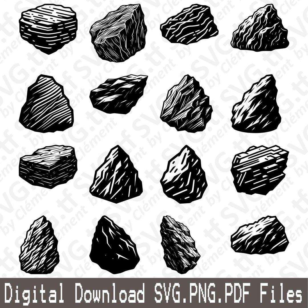 Rock. SVG PNG PDF Files. Nature Mountain Outdoor Hiking Climbing Vector ...