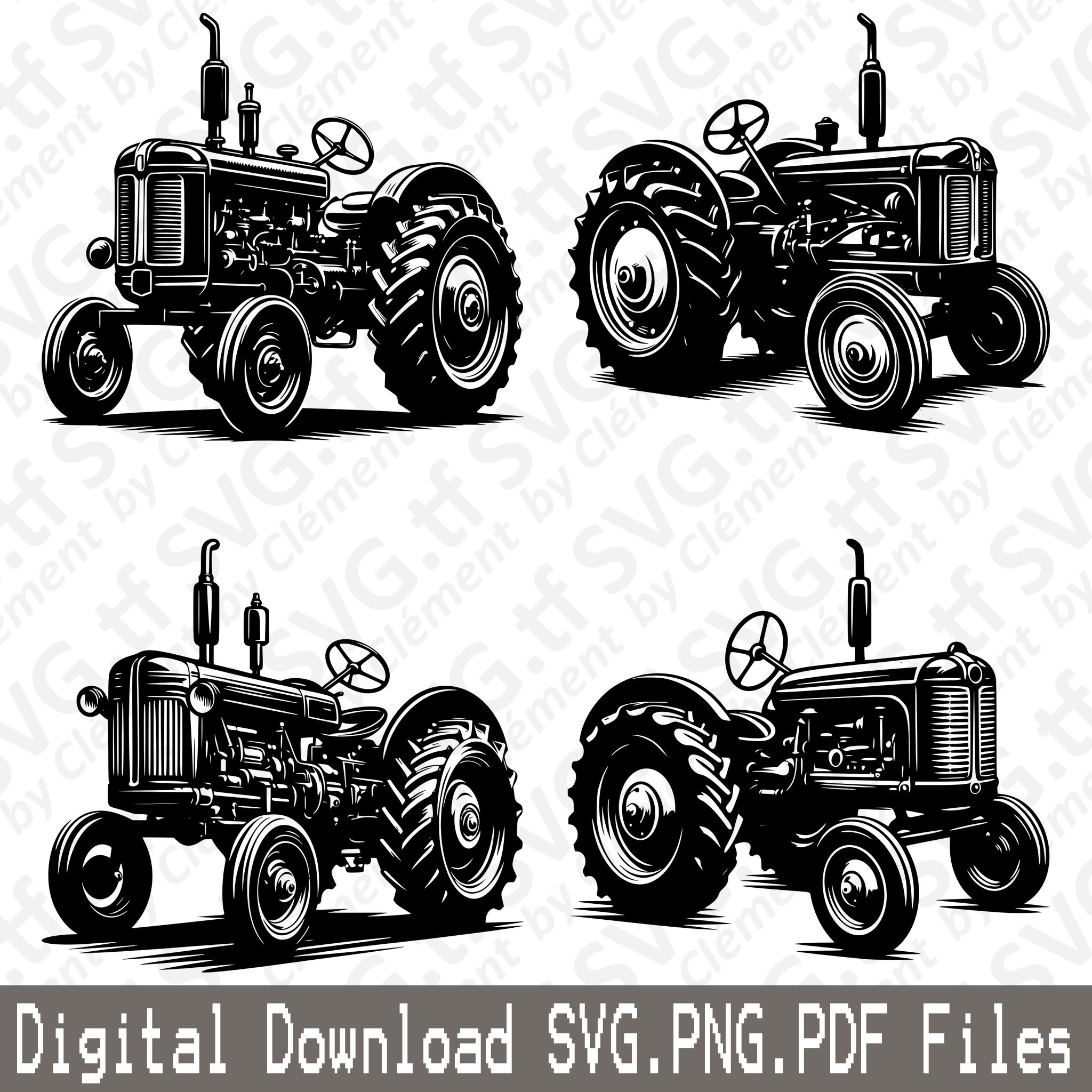 Old Tractor. SVG PNG PDF Files. Vehicle Truck Vintage Harvest Farm ...