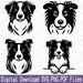 Border Collie Head. SVG PNG PDF Files. Cute Dog Animal Vector Clipart ...