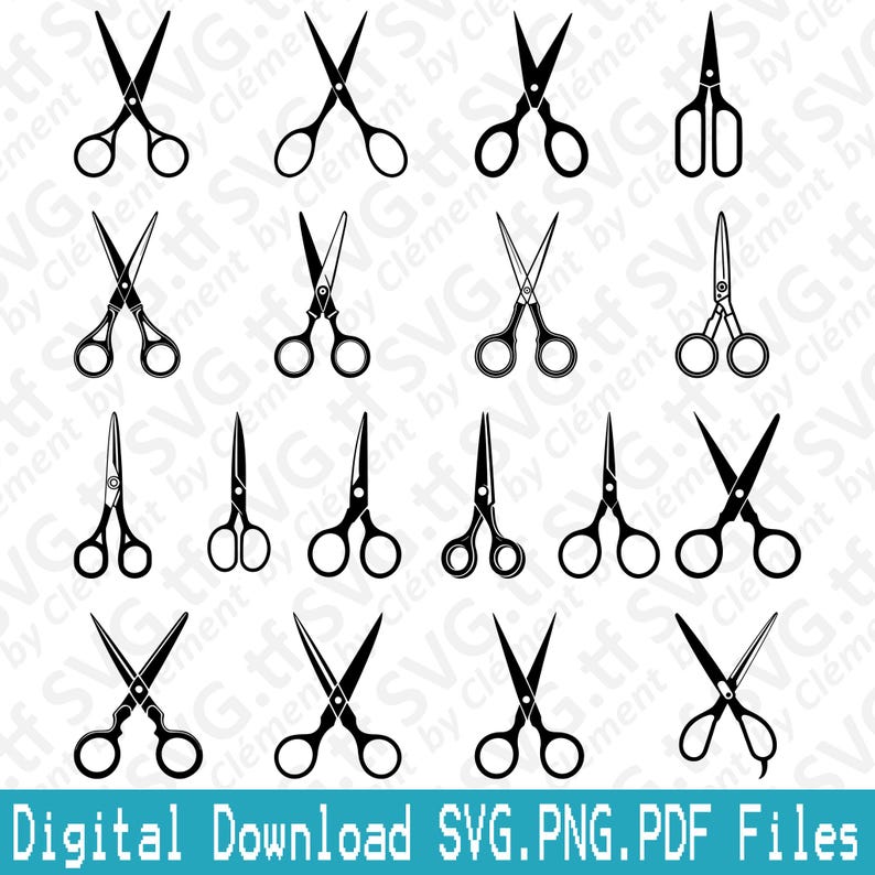 Scissors. SVG PNG PDF Files. Simple Icon Sewing Tailor Craft School ...