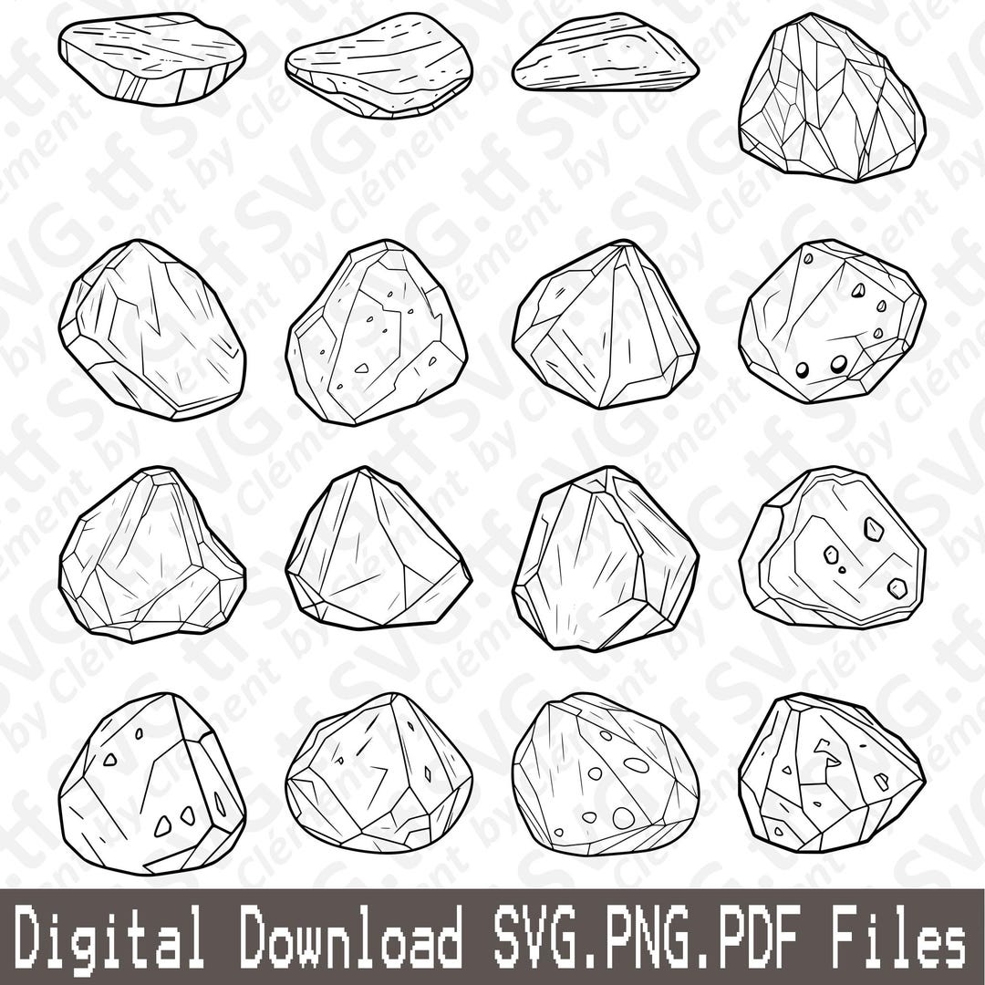 Rock. SVG PNG PDF Files. Nature Mountain Outdoor Hiking Climbing Vector ...