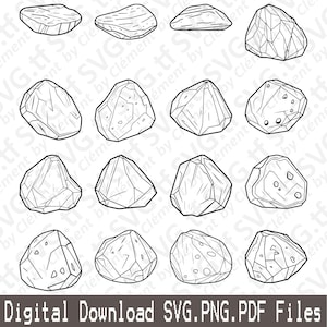 Rock. SVG PNG PDF Files. Nature Mountain Outdoor Hiking Climbing Vector ...
