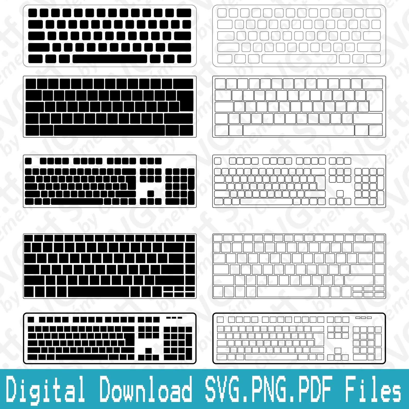 Computer Keyboard. SVG PNG PDF Files. Blank Laptop Desktop Pc Mouse ...