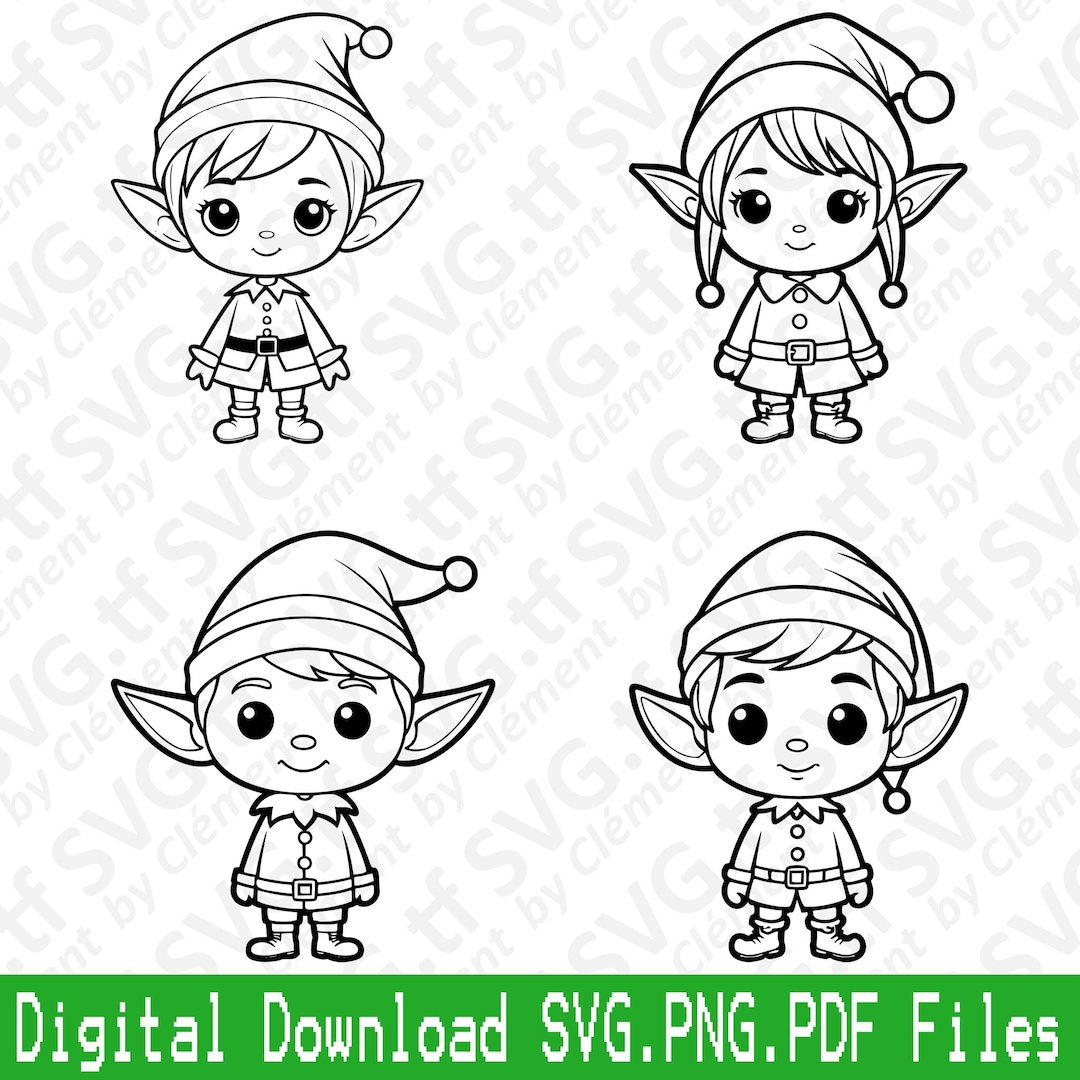 Cute Elf. SVG PNG PDF Files. Santa Claus Christmas Kid Gift Toy Xmas ...