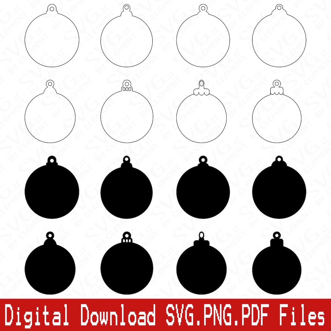 Christmas Ornament. Shape Outline. SVG PNG PDF Files. Winter Snow Gift ...