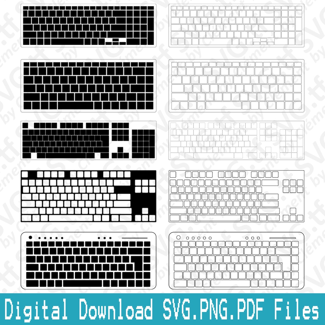 Computer Keyboard. SVG PNG PDF Files. Blank Laptop Desktop Pc Mouse ...