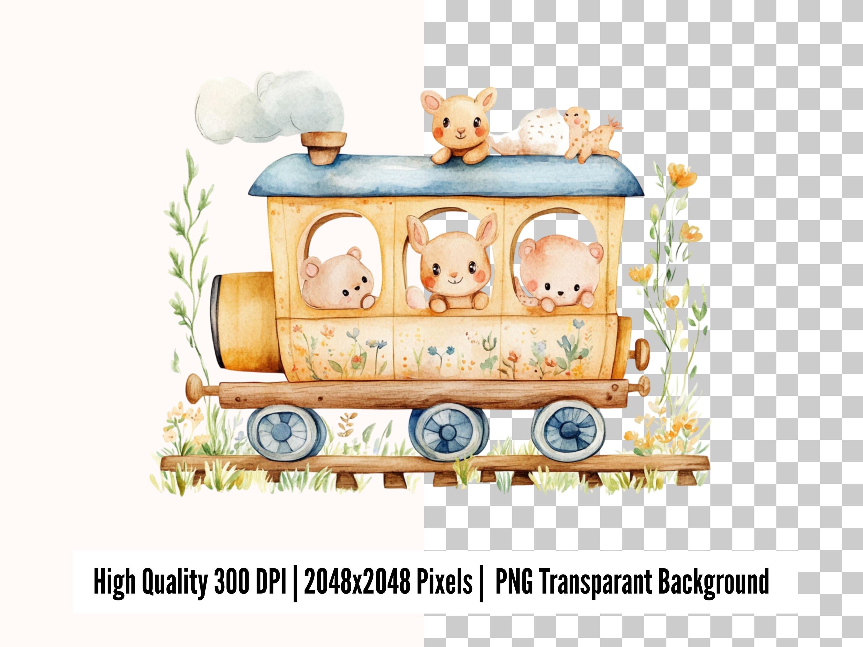 Watercolor Transport Clipart, Nursery Vehicle PNG (digital Download) - Etsy