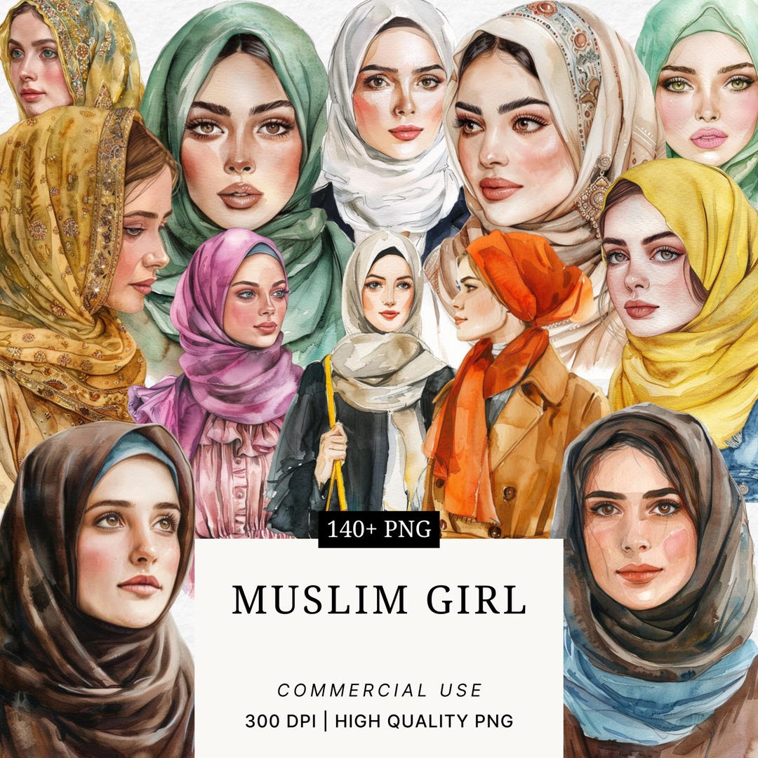 Muslim Girl Clipart, Hijab Woman PNG, Islamic Lady Illustration, Modest ...