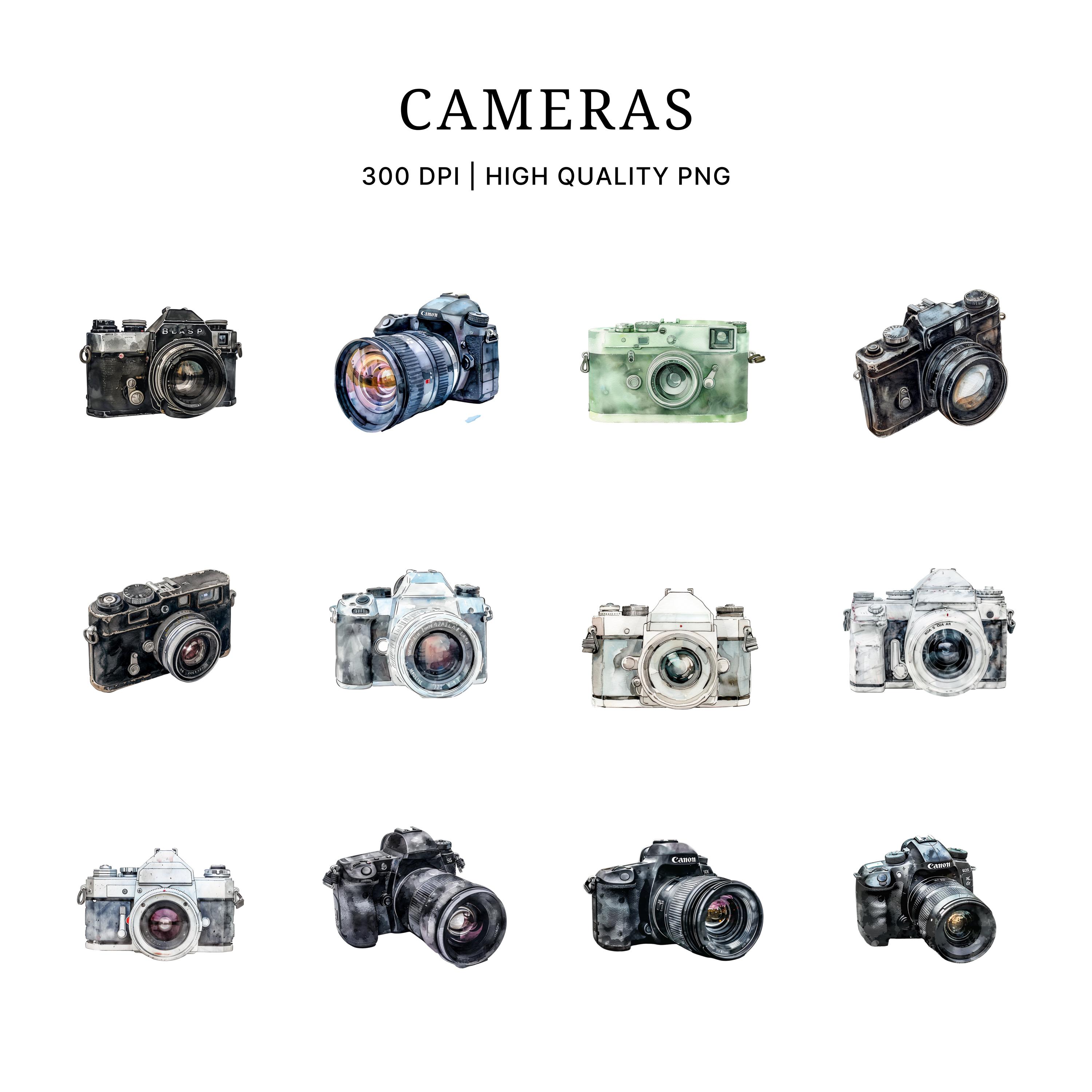 Vintage Camera Clipart Set: Retro Photography PNG (digital Download) - Etsy