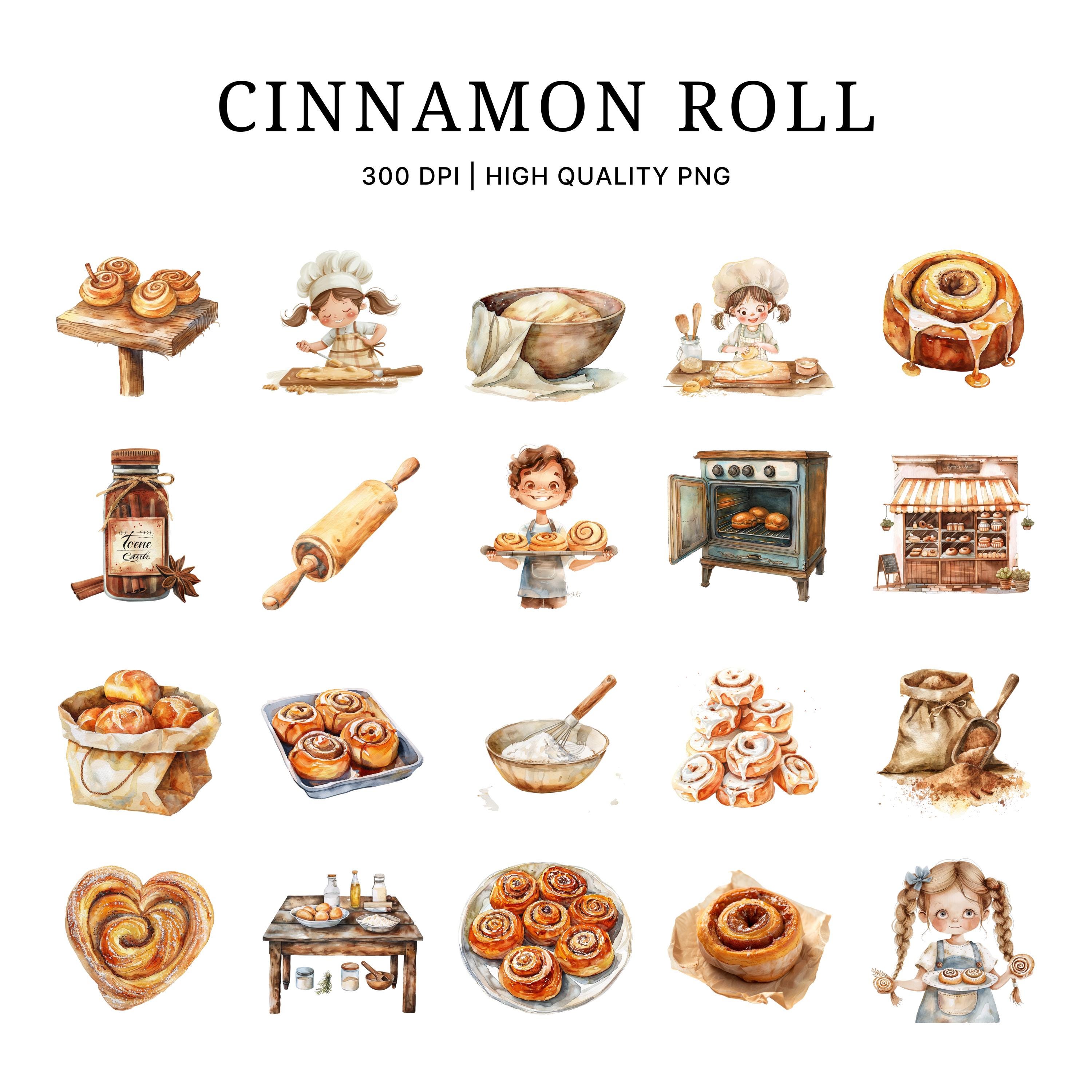 Cinnamon Roll Clipart, Sweet Pastry Illustrations (digital Download) - Etsy