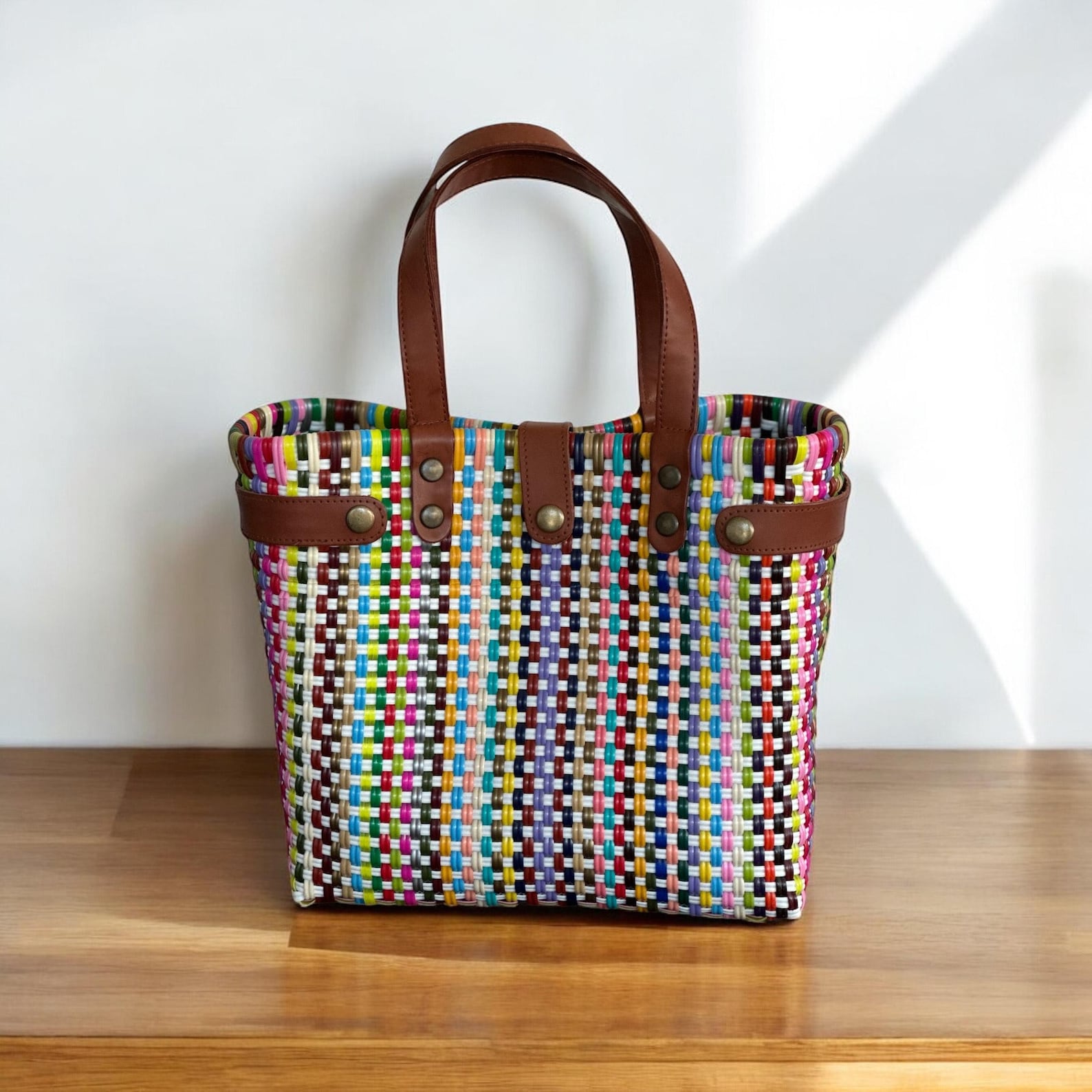 Handmade Artisan Bag With Genuine Leather Handles, Timeless, Durable ...