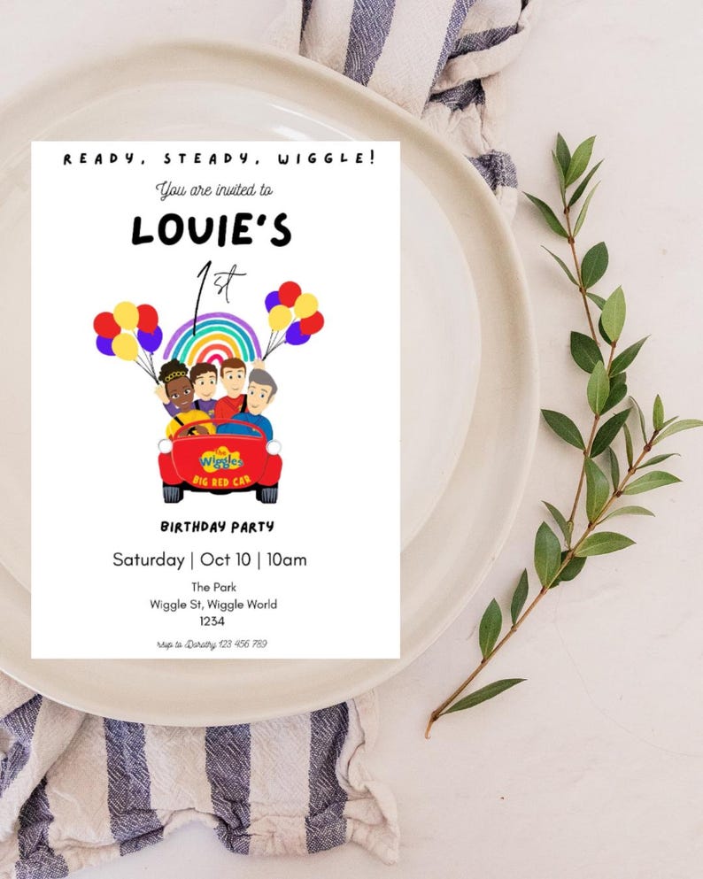 The Wiggles Birthday Invitation - Etsy